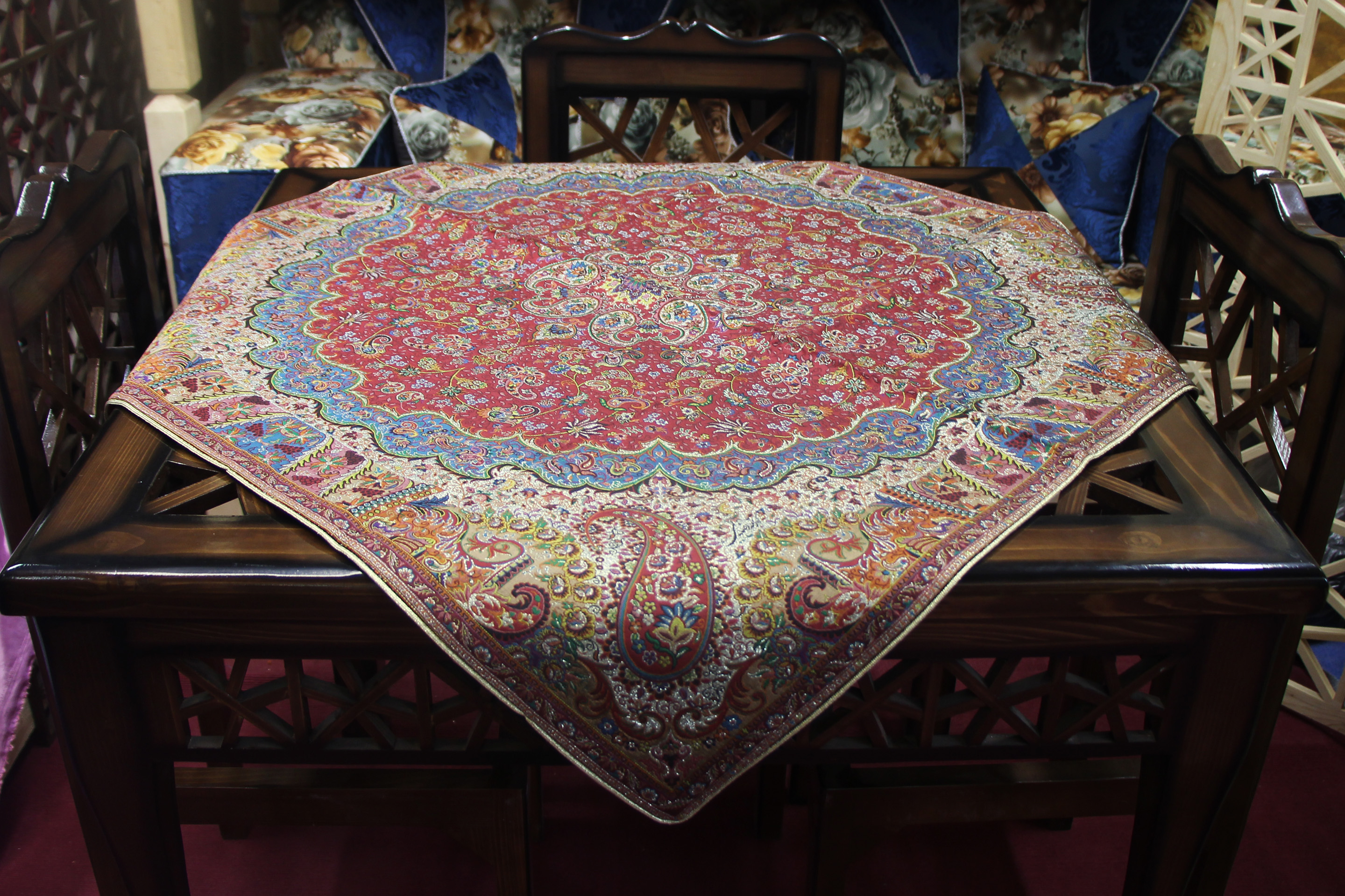 Termeh - Rezaei Mitra design - Crimson 100 cm | Taha Handicraft Shop